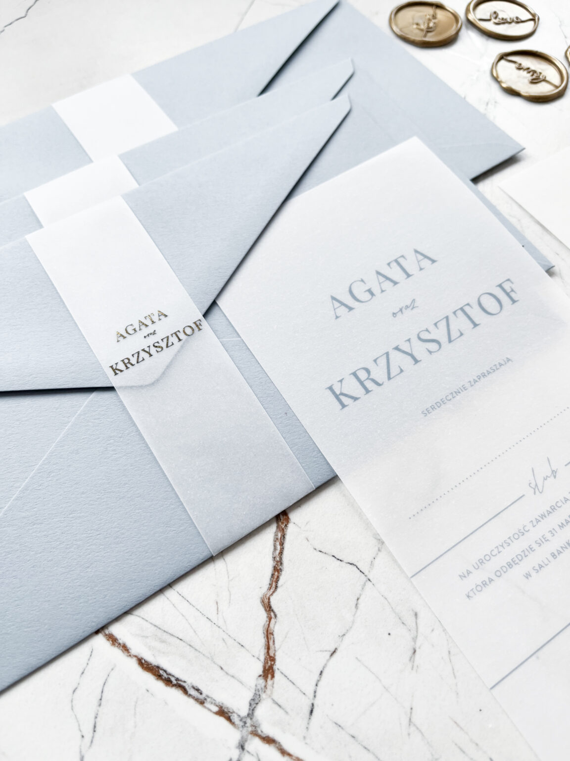 Zaproszenia ślubne klasyczne na kalce Black - Nelovstore.pl