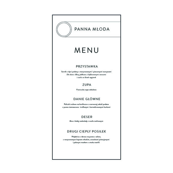 Menu ślubne z winietką 2w1 - sklep Nelovstore.pl